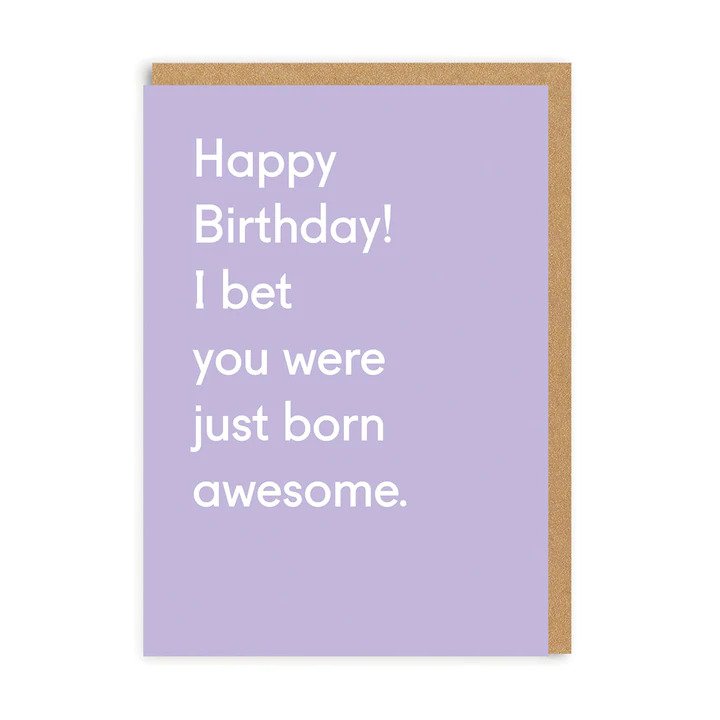 Born Awesome Birthday Card – Scout